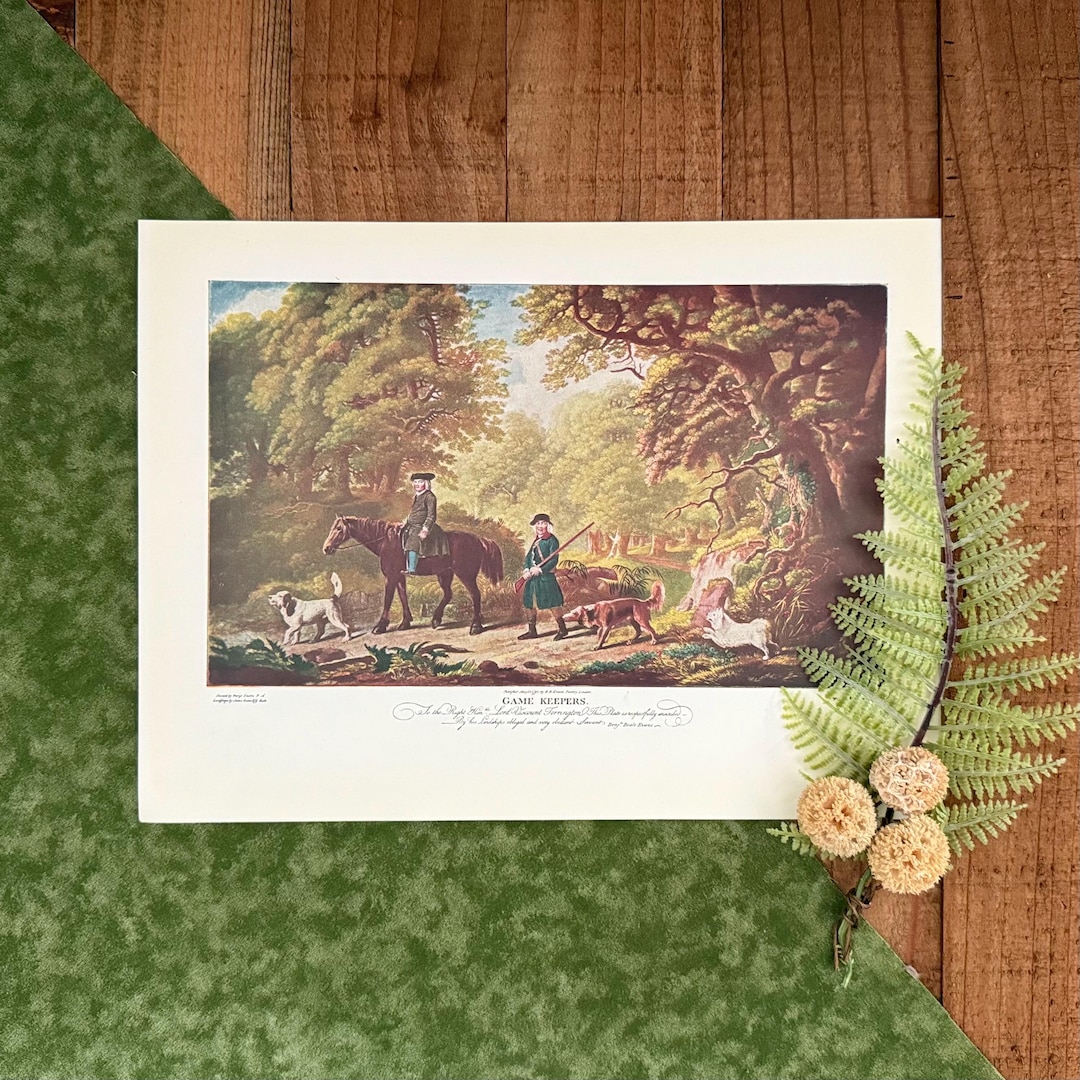 1927 Game Keepers Print: English Hunting Country Life Decor! Framable ...