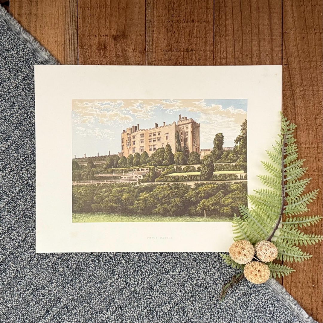 1878 Powis Castle Print: Antique Welsh Landscape Lithograph - Etsy UK