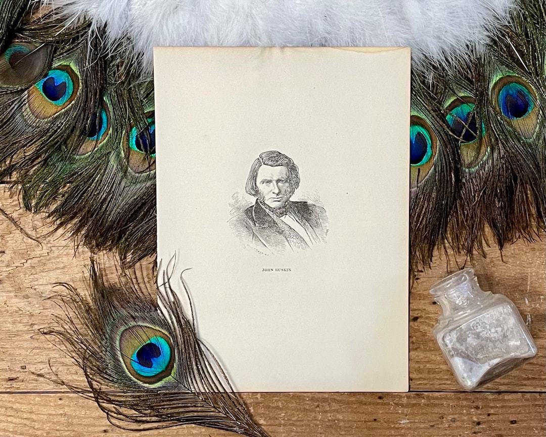 1888 John Ruskin Portrait Engraved Illustration! Framable Literary ...