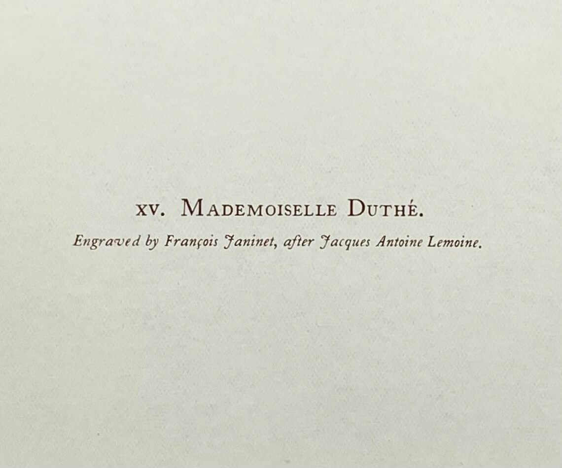 Mademoiselle Duthé! Rosalie Duthé! Illustrated Plate! Offset ...