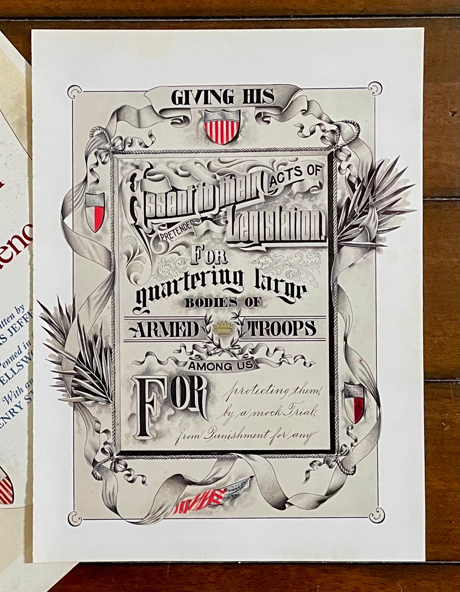 Declaration of Independence Print: 1976 Bicentennial Lithograph - Etsy