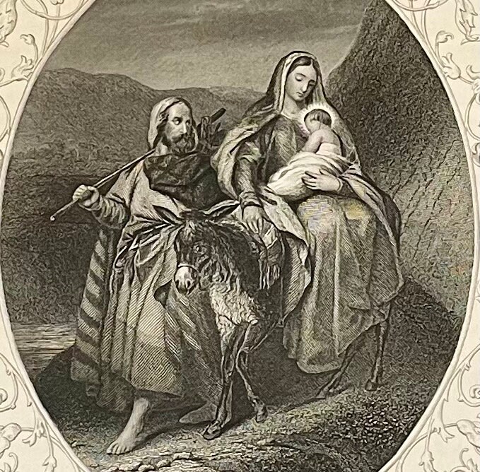 1868 Flight Into Egypt Steel Engraving! Life of Christ! Framable ...