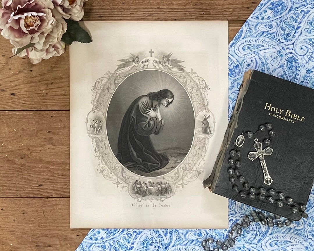 1868 Christ in the Garden Steel Engraving: Framable Biblical Print - Etsy