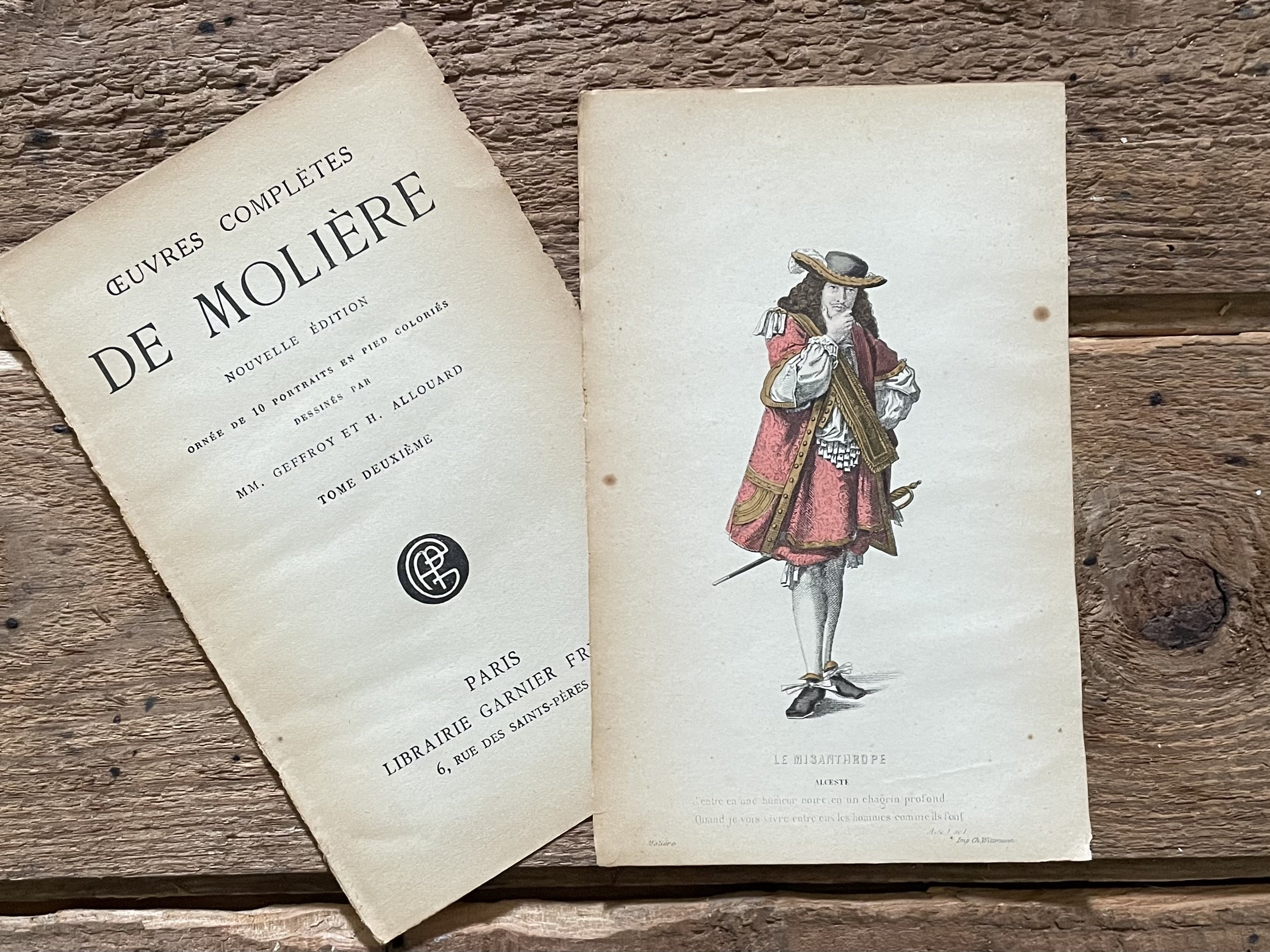 Moliere Classic French Theatrical Comedy Character Framable Hand ...
