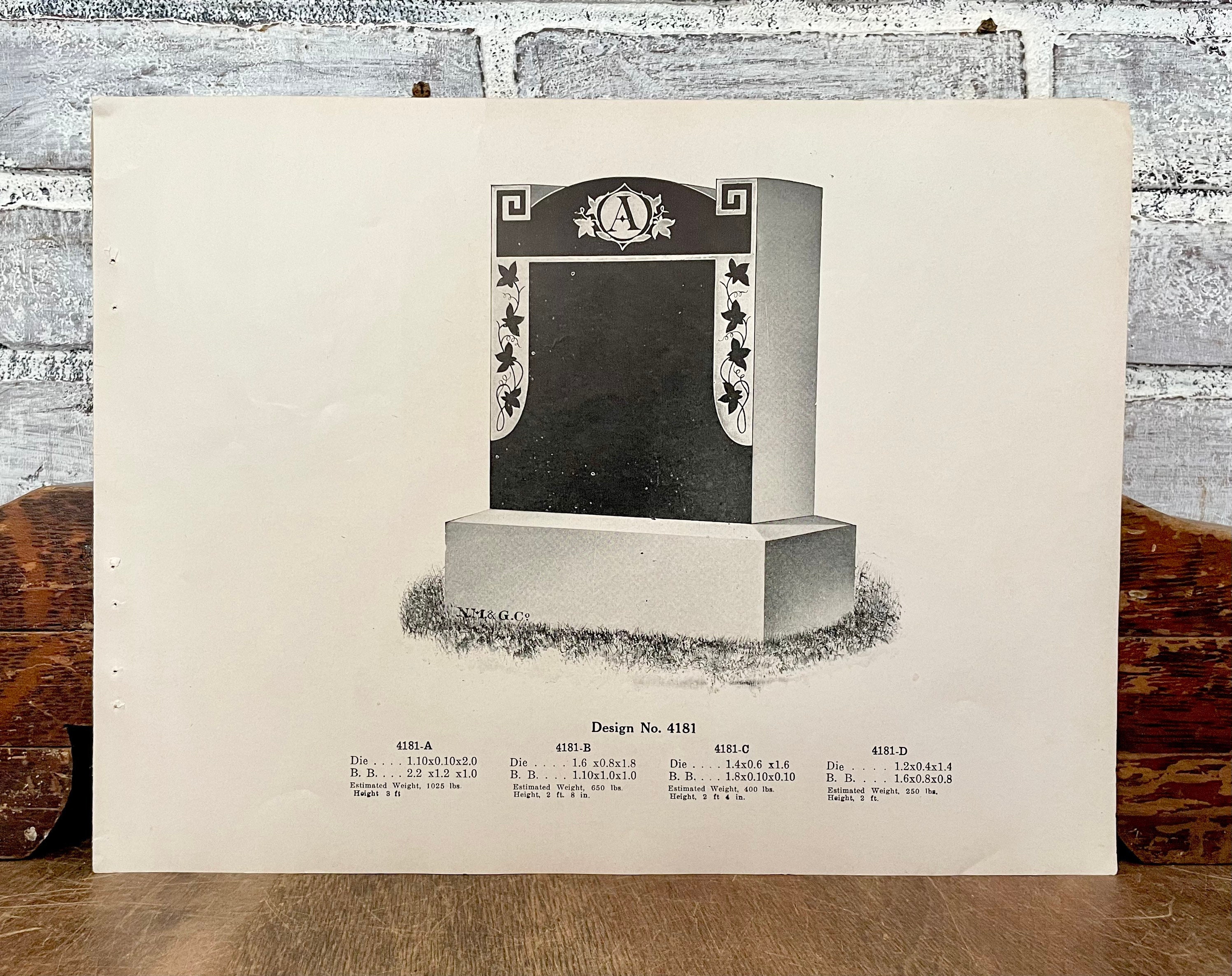 Headstone Advertising Catalog Sheet Framable Gravestone - Etsy