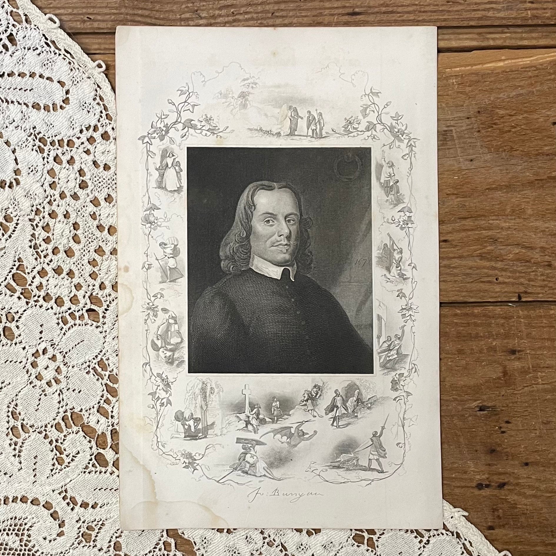 Pilgrims Progress Engraving Gates of the Celestial City John Bunyon ...