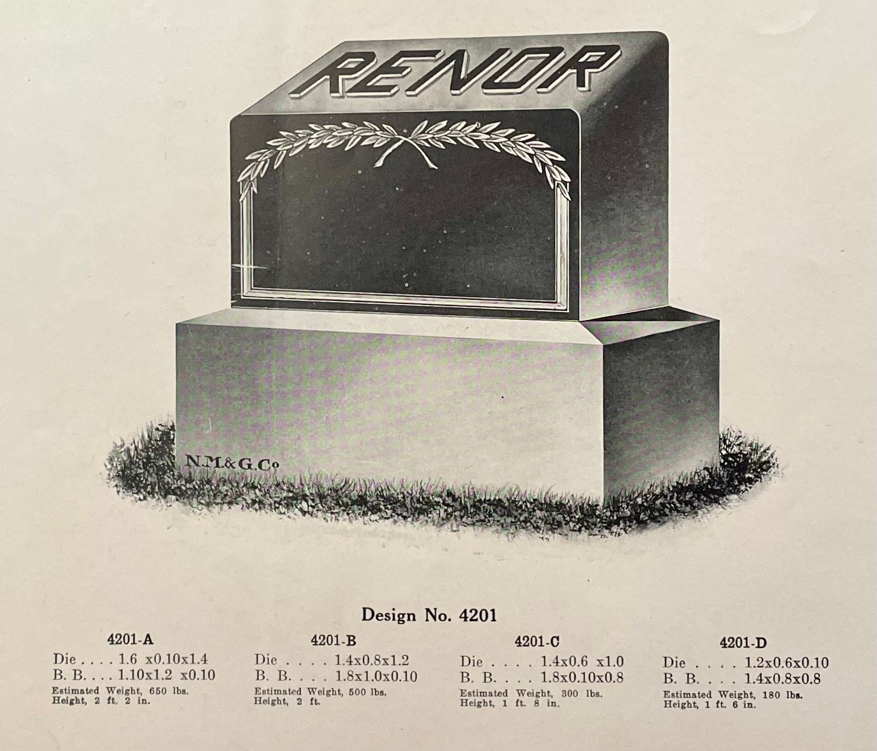 Headstone Advertising Catalog Sheet Framable Gravestone - Etsy