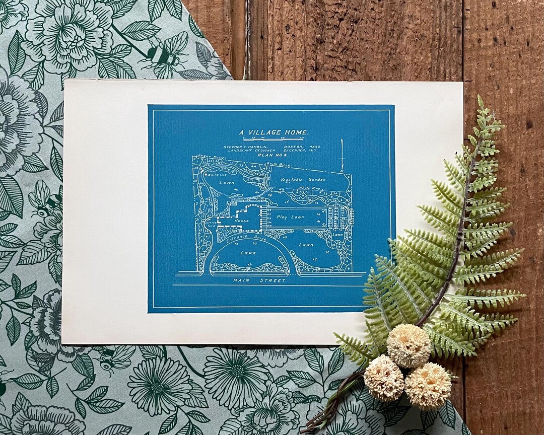 1916 Garden Blueprint: Village Home Shrub Planting Plan - Etsy
