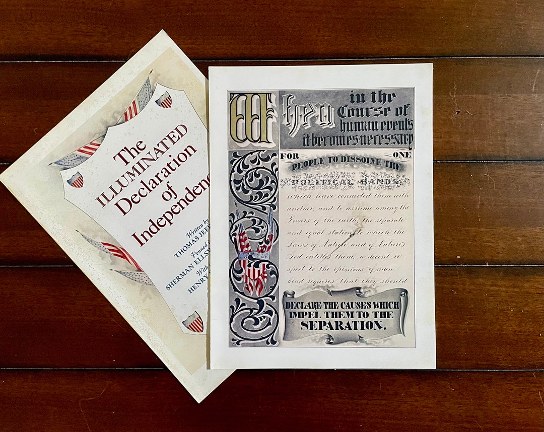 Declaration of Independence Print: 1976 Bicentennial Lithograph - Etsy