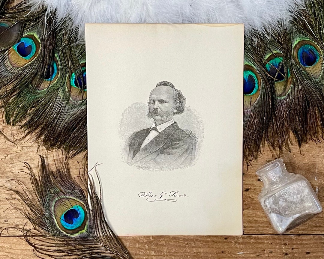 John Godfrey Saxe Portrait: Engraved Literary Print - Etsy