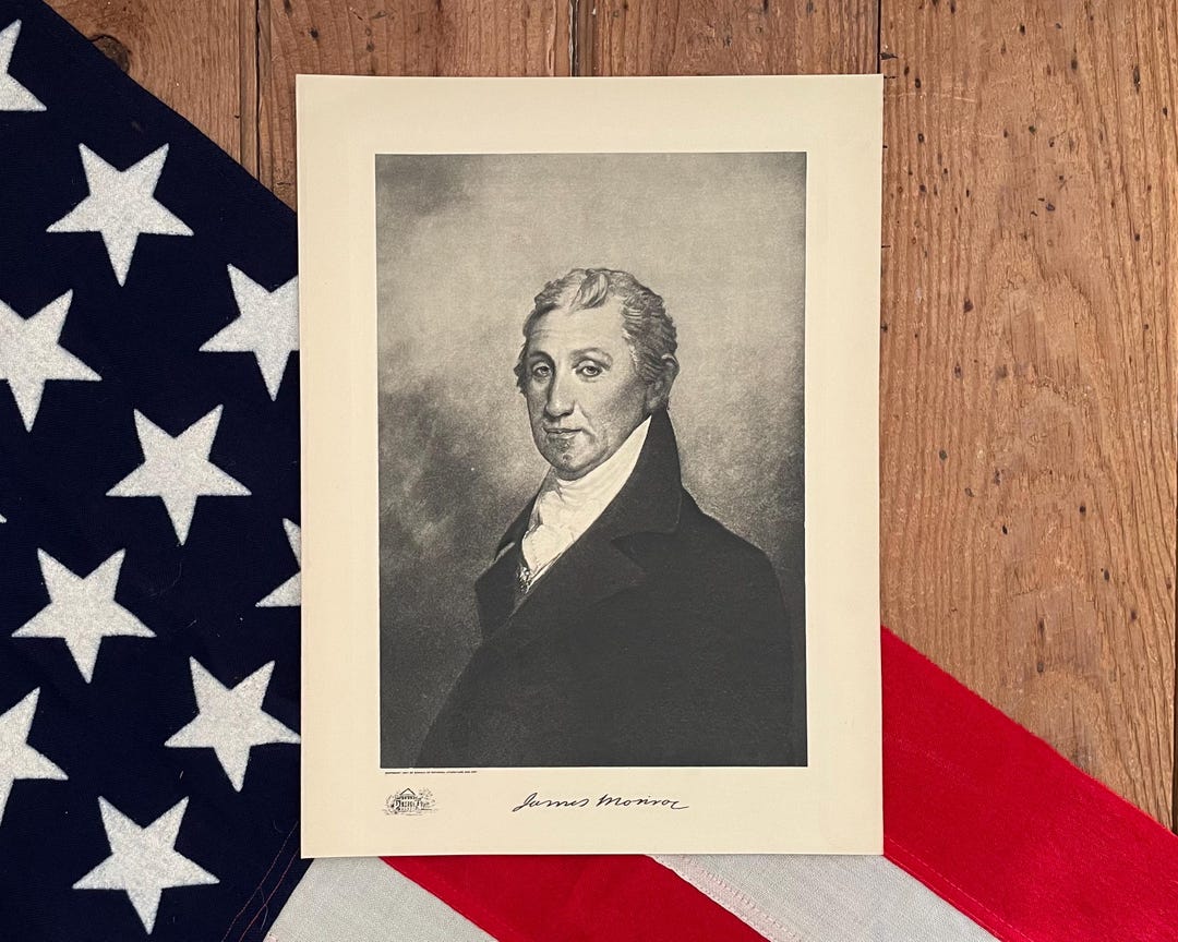 1912 James Monroe Print! Founding Father! Official Presidential White ...