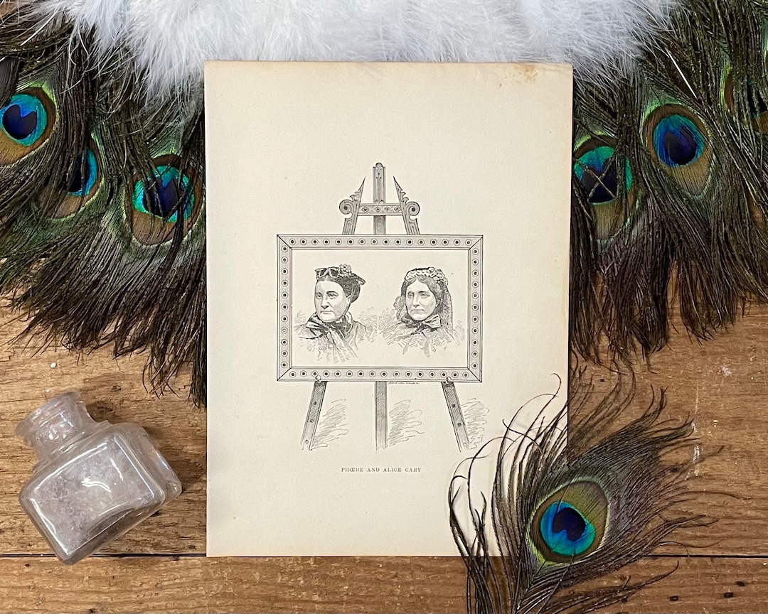 Alice & Phoebe Cary Portrait: Engraved Literary Print - Etsy