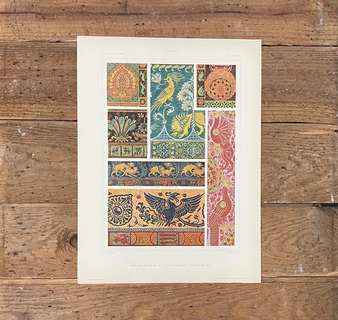 Arabesque Ornamental Architectural Drawing Gli Stilo Framable ...