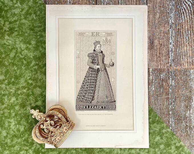 1878 Queen Elizabeth I Print! Queen of England and Ireland! Framable ...