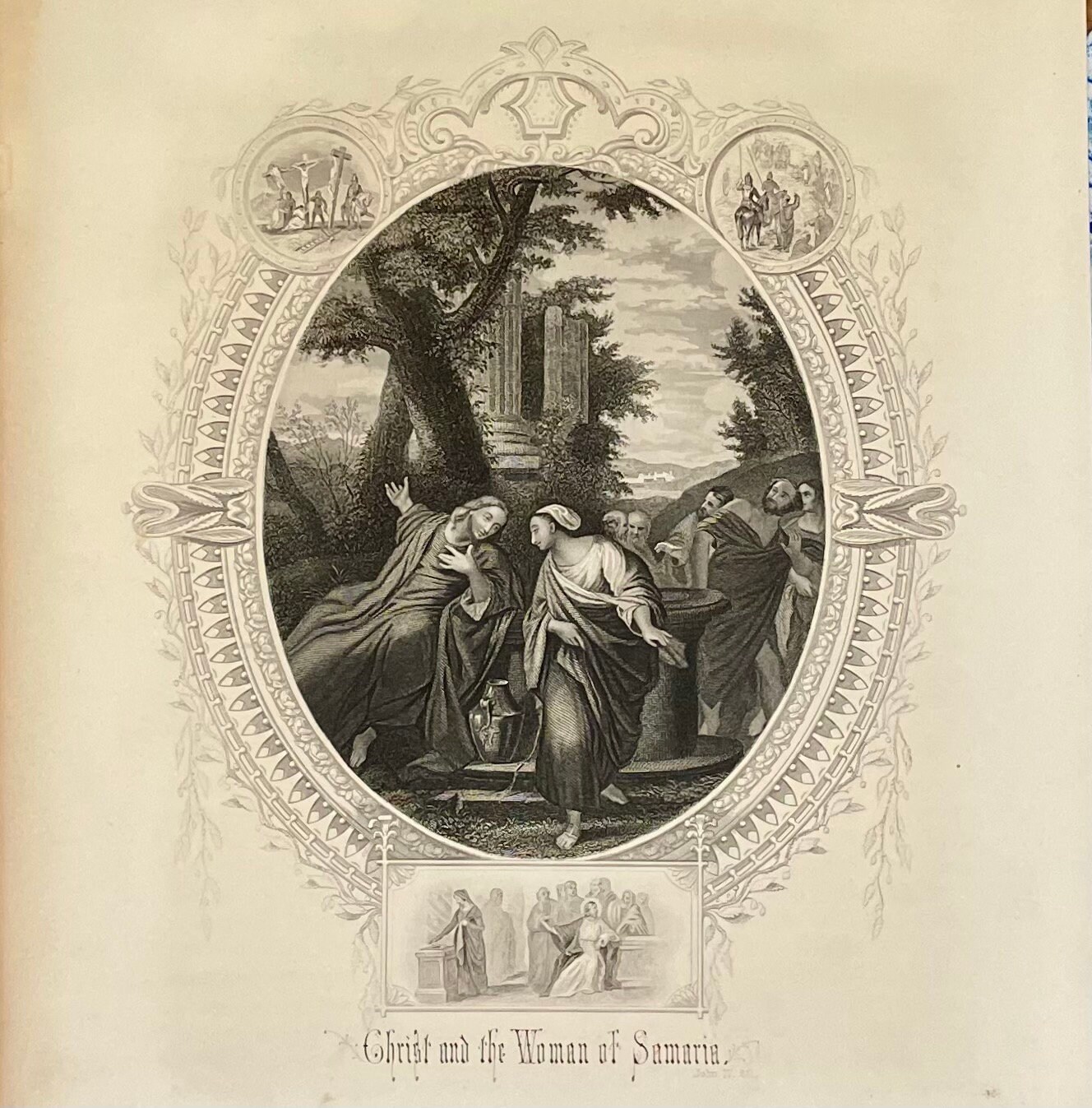 1868 Christ & the Women of Samaria Steel Engraving Life of Christ ...