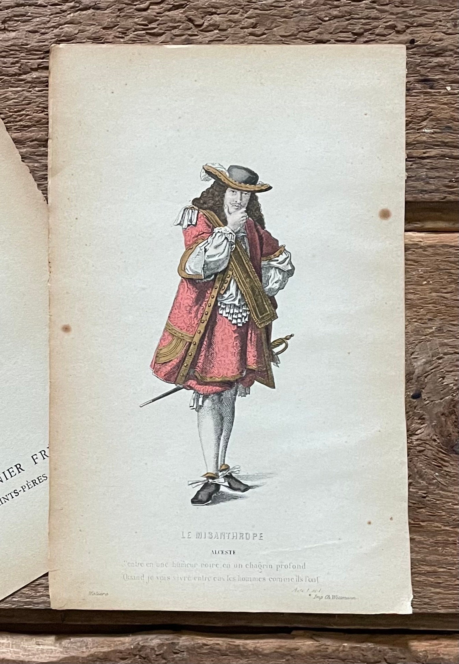 Moliere! Classic French Theatrical Comedy Character! Framable Hand ...