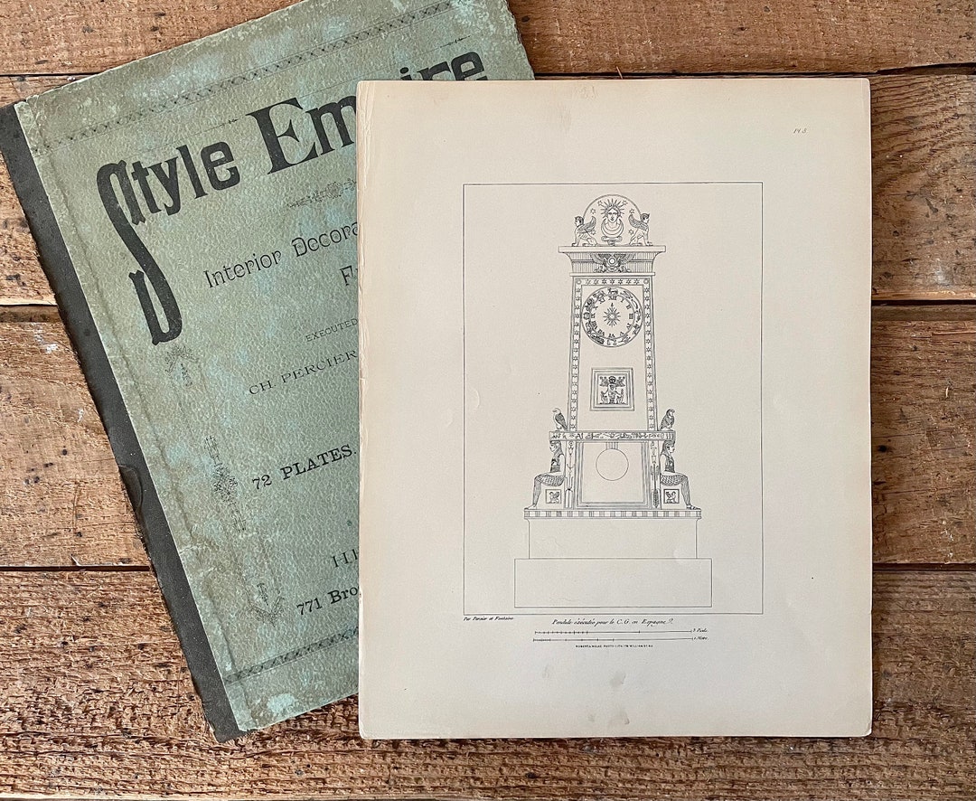 Architectural Drawing! French Empire Style! Consulate General Clock ...