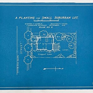 1916 Garden Plan! Planting a Small Suburban Lot! Landscape Architecture ...