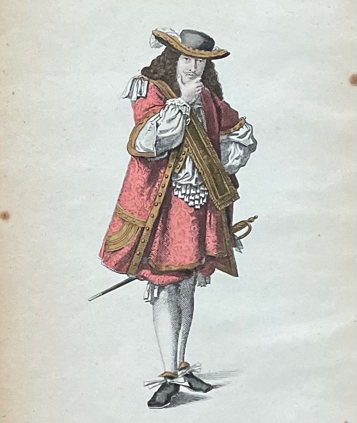 Moliere Classic French Theatrical Comedy Character Framable Hand ...