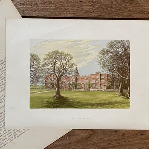 Hatfield House! Herefordshire, England! Framable Antique ...