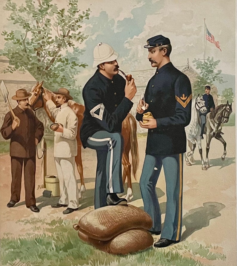 Antique 1888 U.S. Army Uniform Lithograph – Enlisted Men General Wear ...