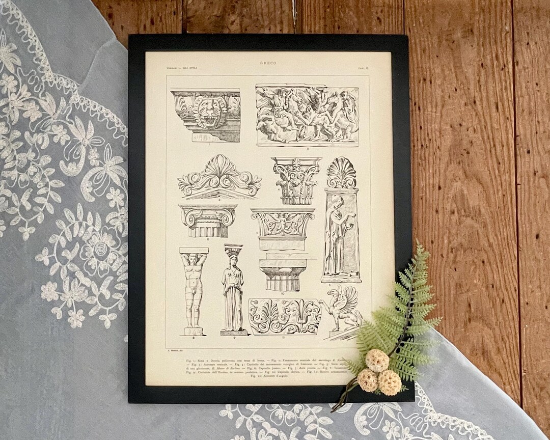 1925 Ancient Greece Architectural Print: Gli Stilo, Black & White ...