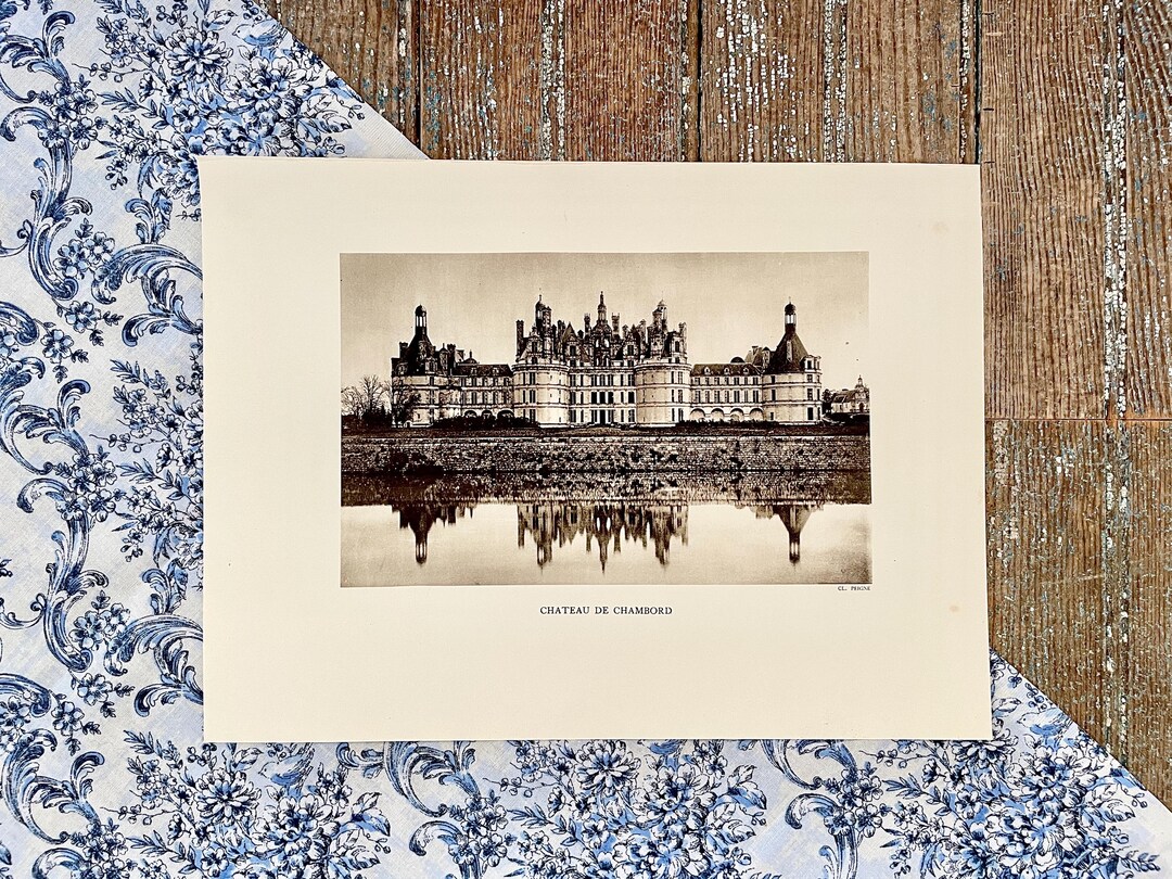 French Chateau Print! Chateau De Chambord Print! Framable Sepia Toned ...