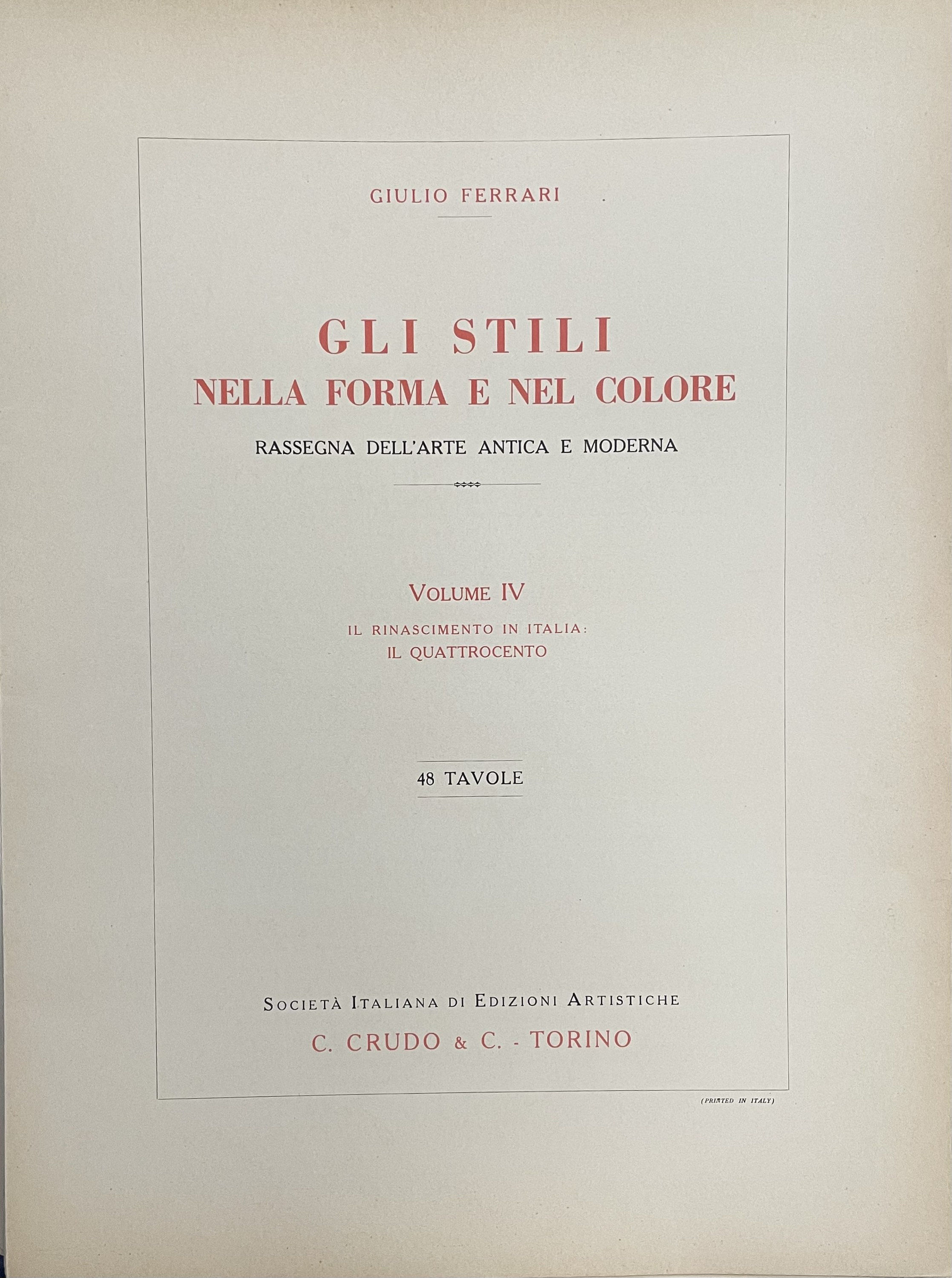 Venetian Ornamental Architecture Print Gli Stilo Framable Renaissance ...