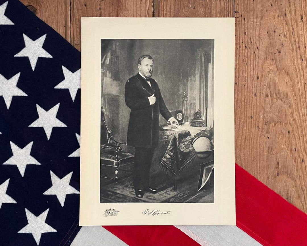 Ulysses S Grant Print: 1912 B&W Gravure Portrait, Americana Decor - Etsy