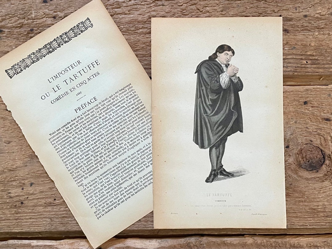 Moliere! Classic French Theatrical Comedy Character! Framable Hand ...