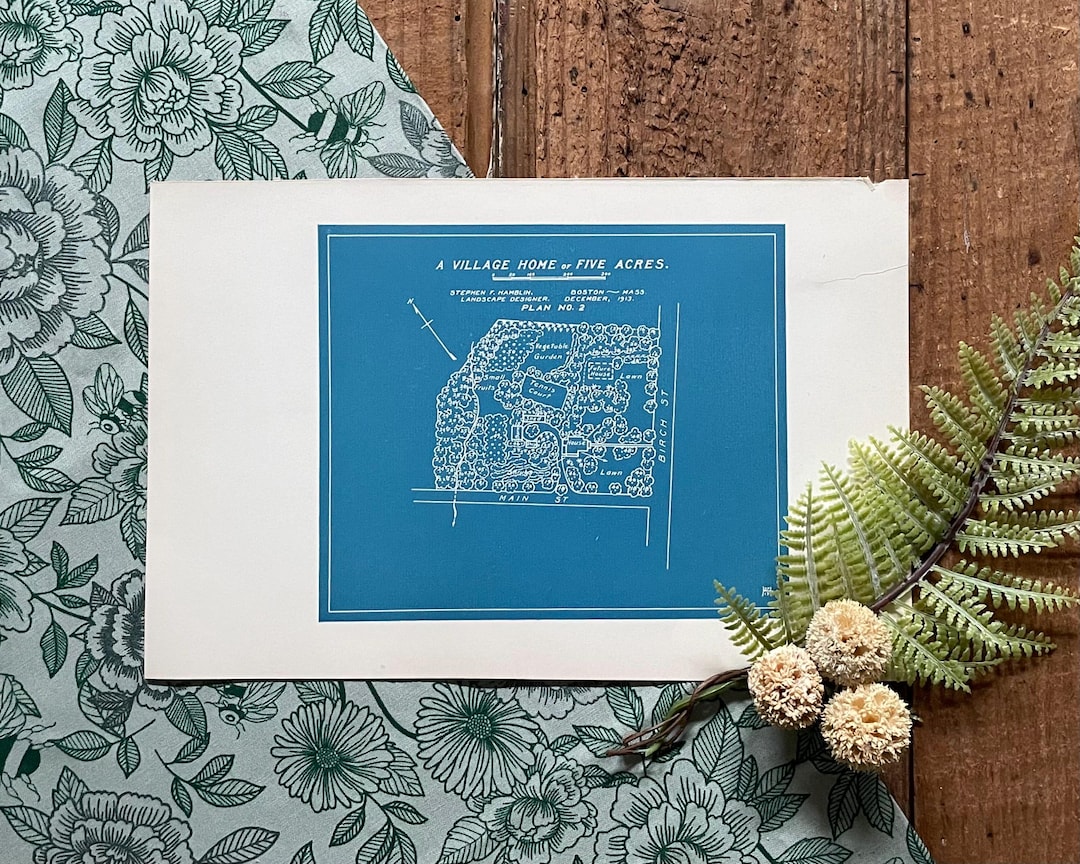 1916 Garden Blueprint: Village Home Landscape Design Print - Etsy