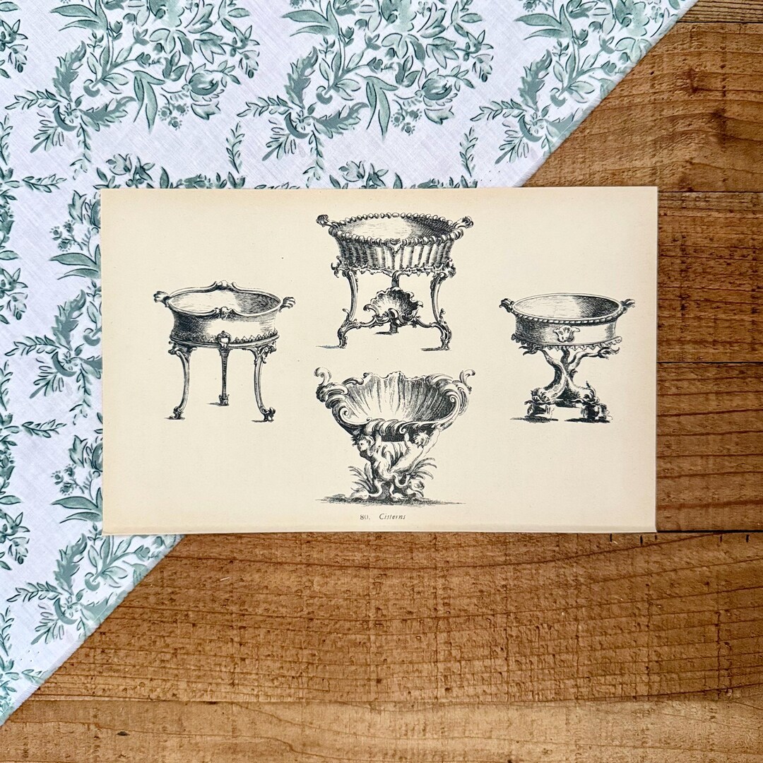 Chippendale Rococo Print: 1949 Cistern & Border Designs - Etsy