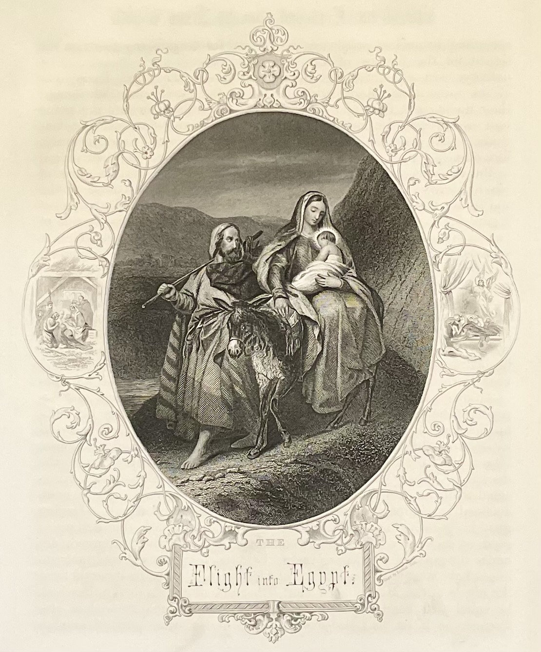 1868 Flight Into Egypt Steel Engraving Life of Christ Framable Biblical ...