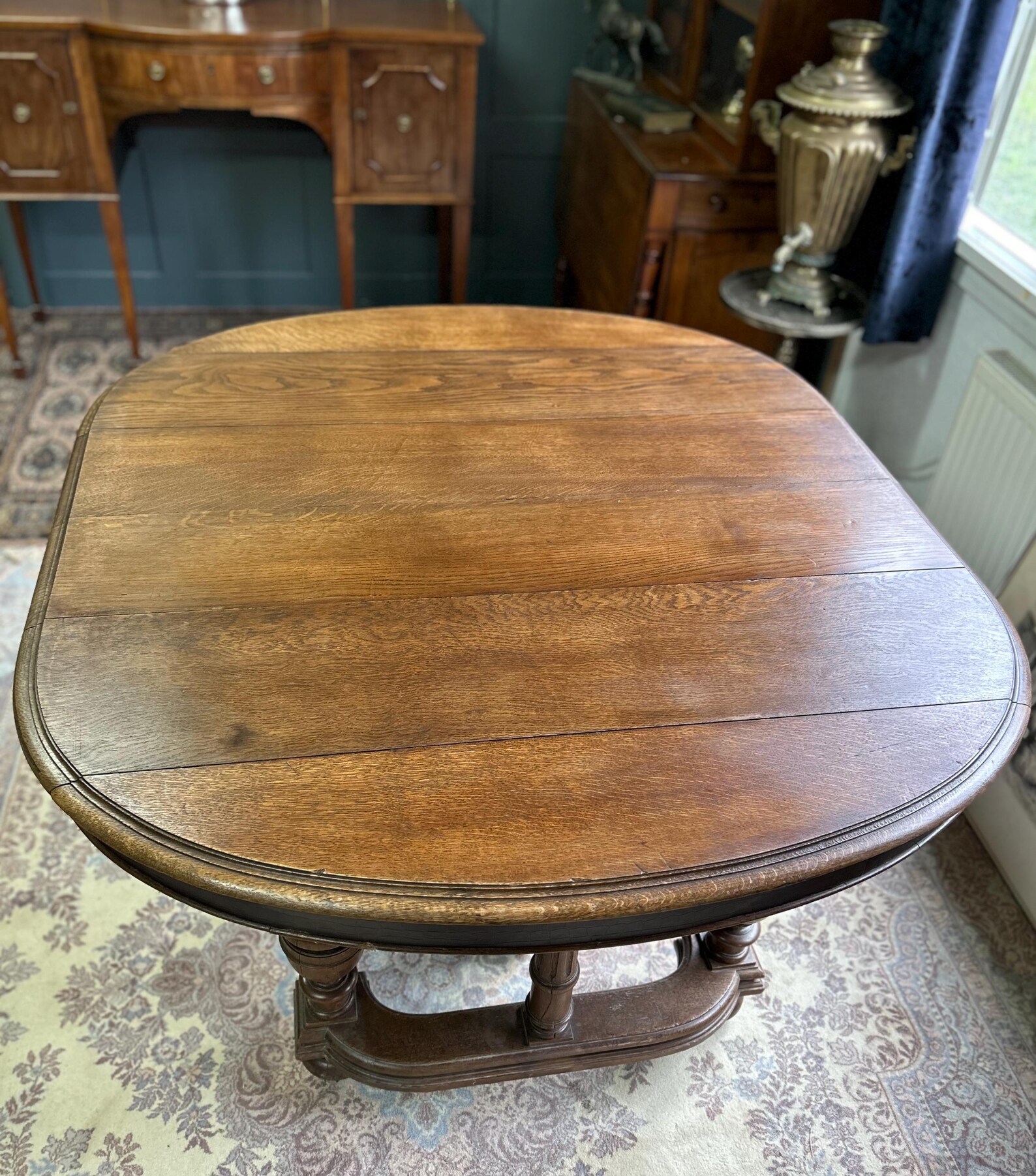 Antique Victorian Solid Oak Extending Dining Table - Etsy UK