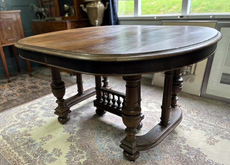 Antique Victorian Solid Oak Extending Dining Table - Etsy UK