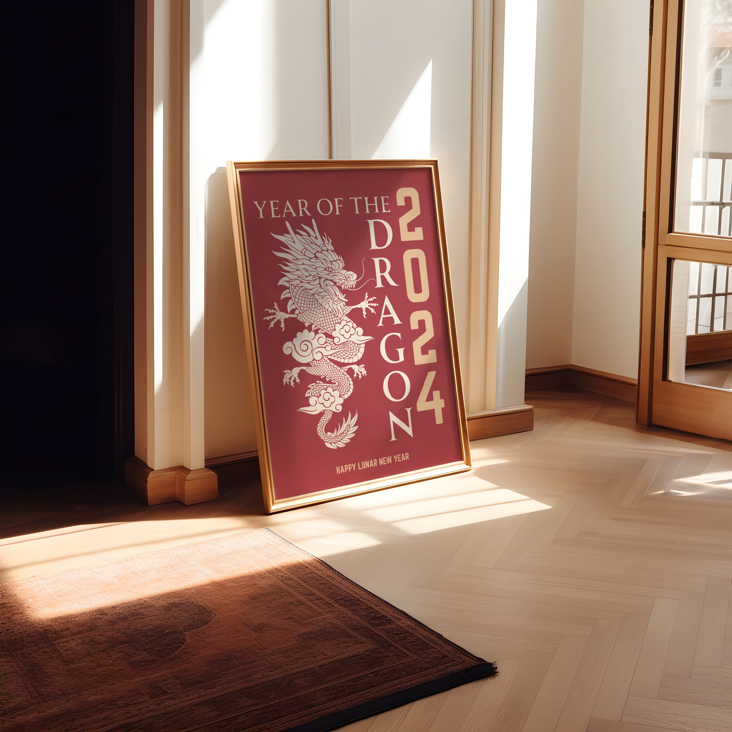 Year of the Dragon 2024, Happy Lunar New Year, Red Dragon, Chinese ...