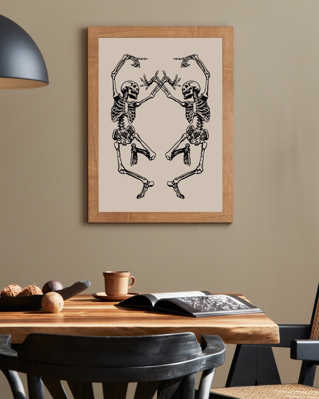 Dancing Skeletons Halloween Wall Art, Printable Wall Art, Neutral ...