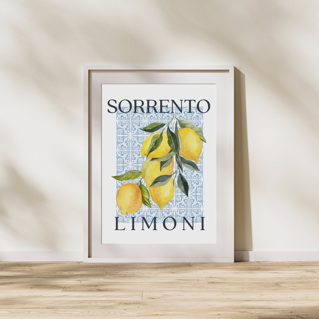 Sorrento Limoni, Lemon Tree Printable Wall Art, Mediterranean Wall Art ...