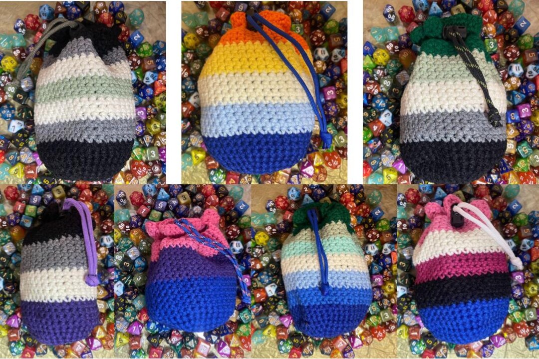 Pride Dice Bags: Agender, Aroace, Aromantic, Asexual, Bisexual, Gay, Gender-fluid - Etsy