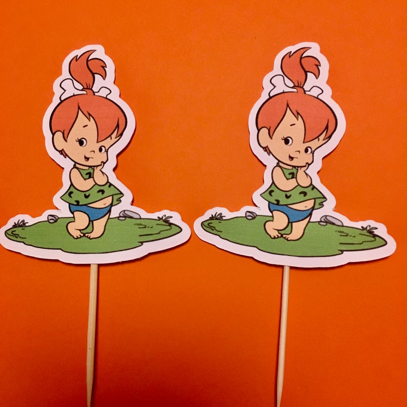 Just Pebbles Cupcake Picks/toppers - Etsy