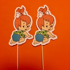 Just Pebbles Cupcake Picks/toppers - Etsy