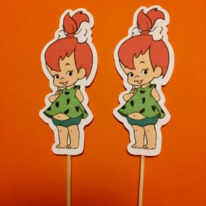 Just Pebbles Cupcake Picks/toppers - Etsy