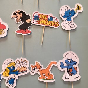 Smurfy Cupcake Toppers/picks - Etsy