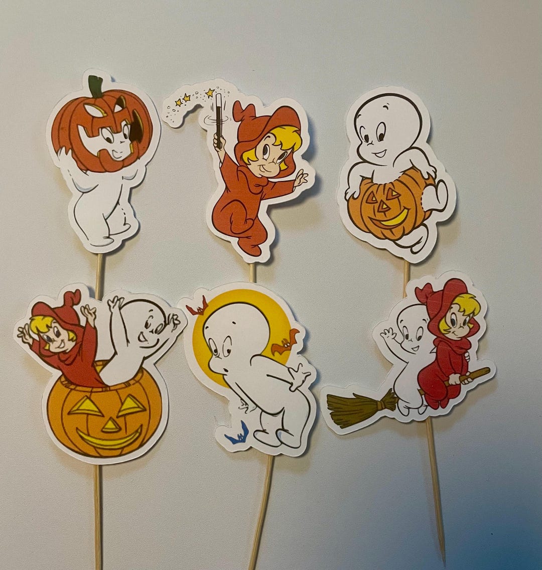Casper the Friendly Ghost Halloween Cupcake Toppers/picks - Etsy