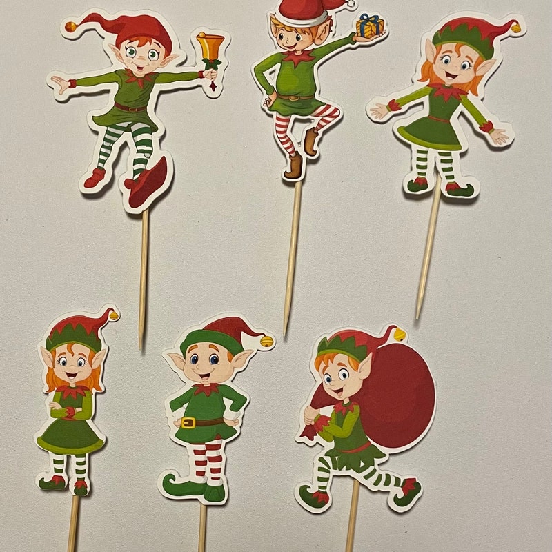Elf Cupcake Toppers - Etsy