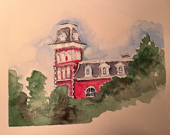 Old Main, Penn State Painting. Matted Watercolor Print - Etsy
