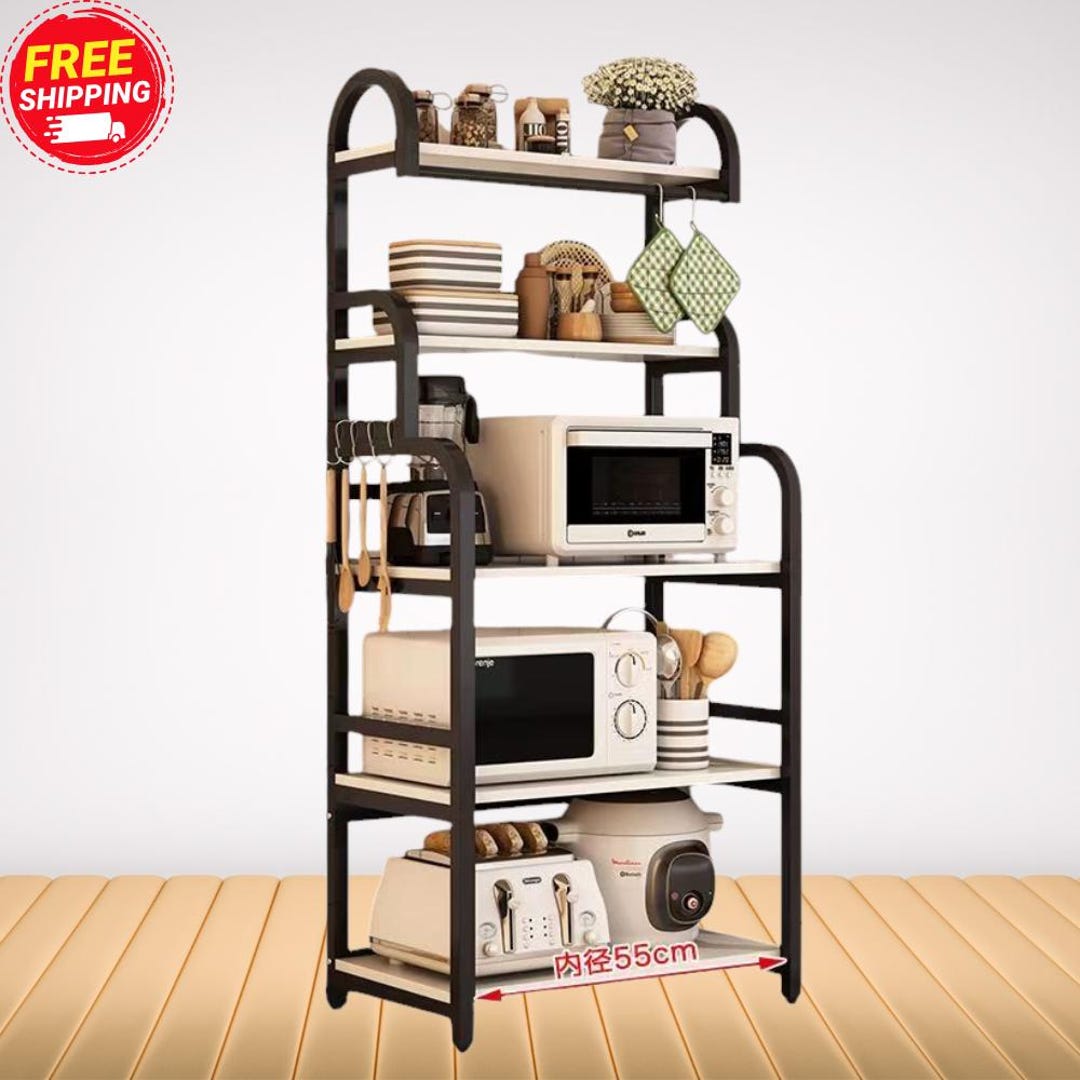 Multi-layer Kitchen Storage Cabinet: Microwave Oven Rack, Adjustable ...