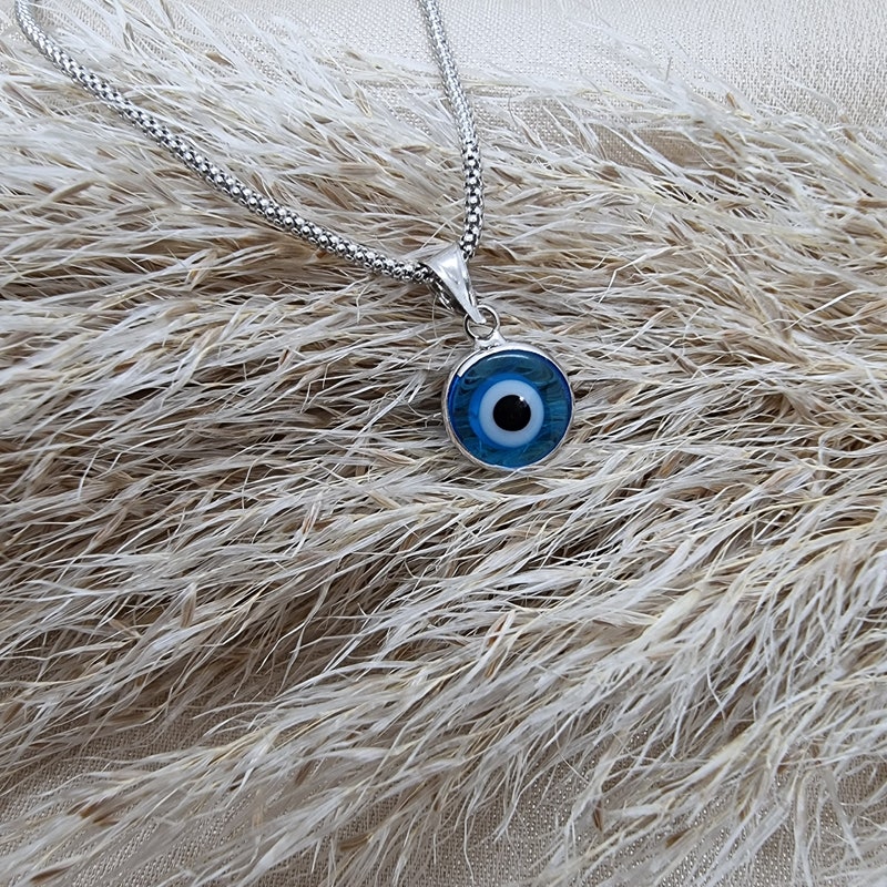 Blue Eye Pendant Necklace - Etsy