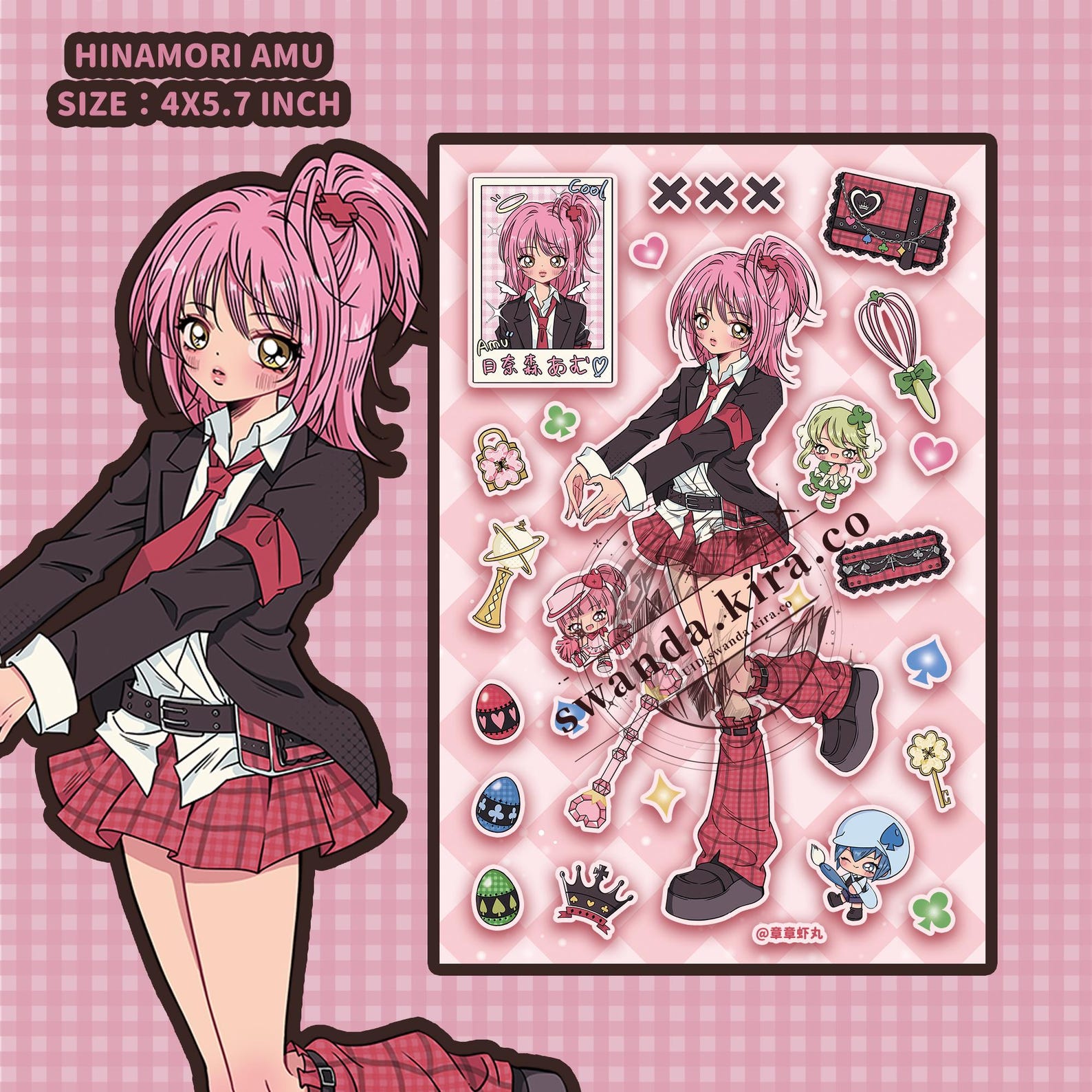 Shugo Chara! Sticker Set: Original Artwork, Holographic PVC (4x6 In) - Etsy