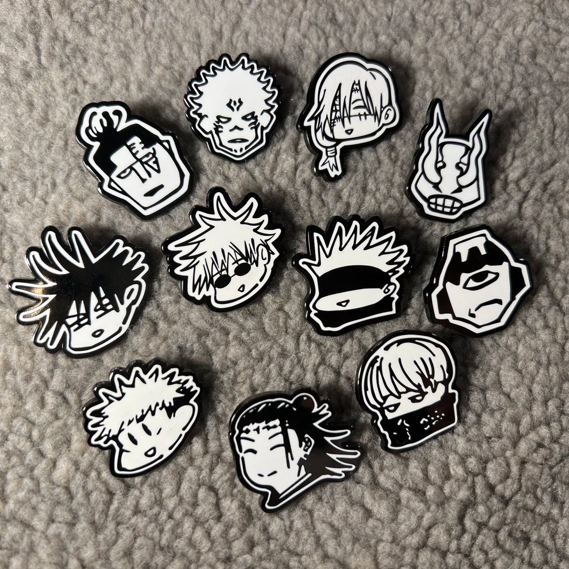 Jujutsu Anime Chibi Head Hard Enamel Pin - Etsy
